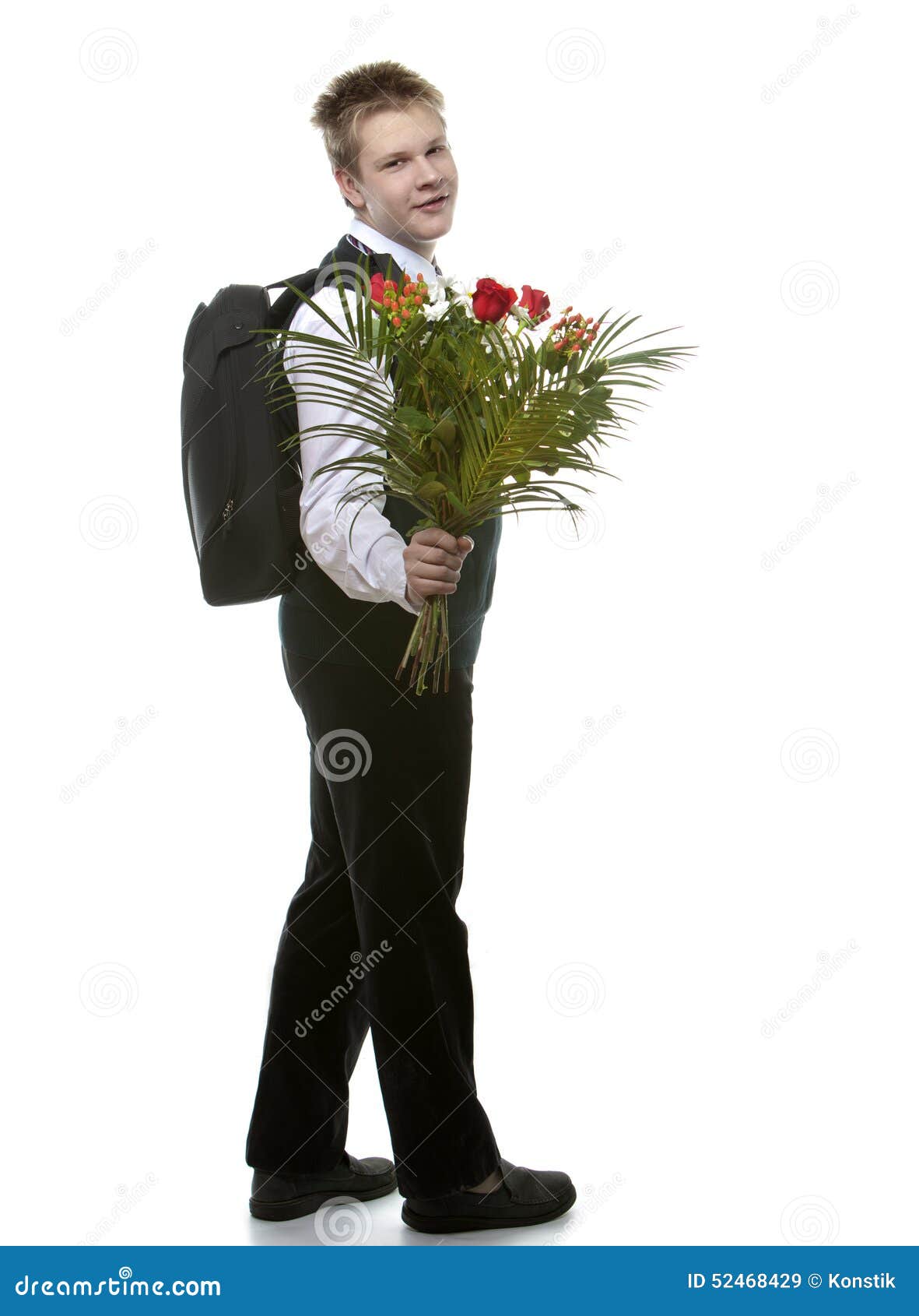 Pupil Senior Classes School Uniform Bouquet Flowers Stock Photos - Free ...