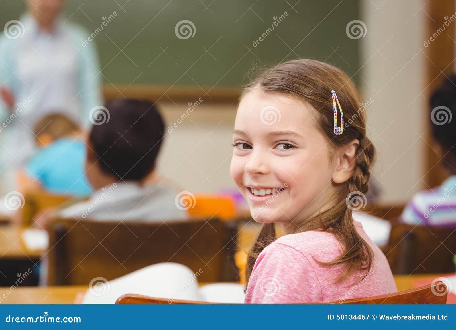 Pupil Smiling at Camera during Class Stock Image - Image of happy ...