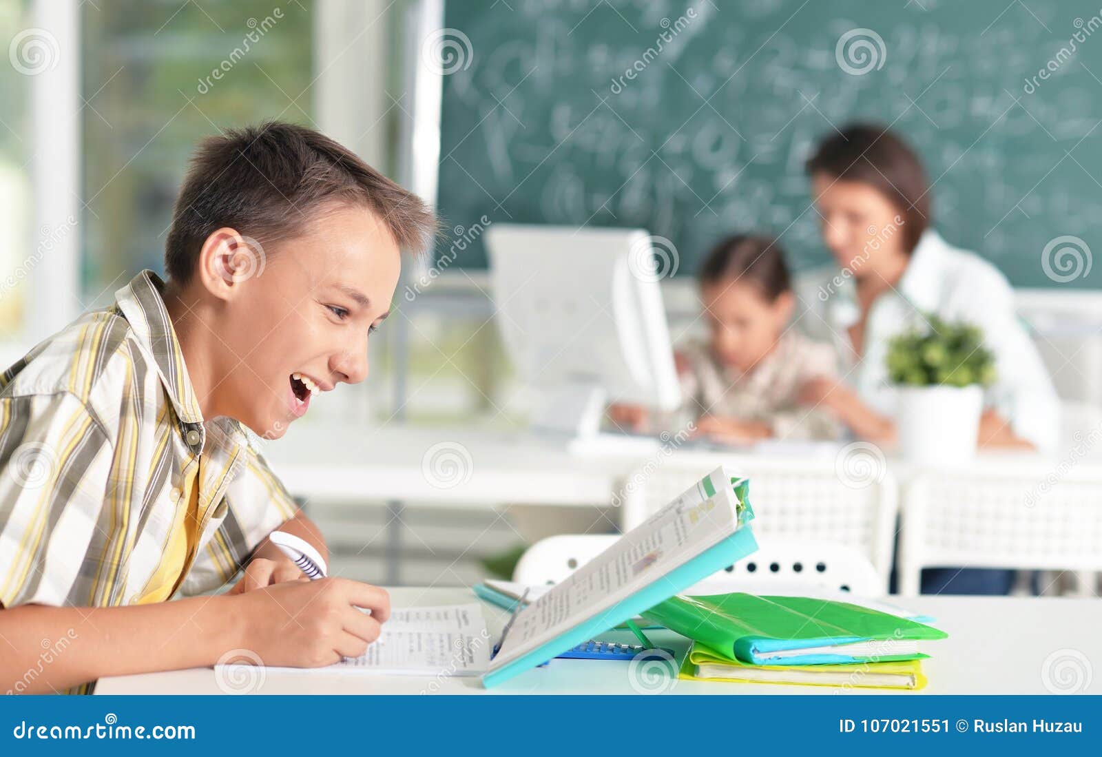 Pupil studying lessons stock image. Image of people - 107021551