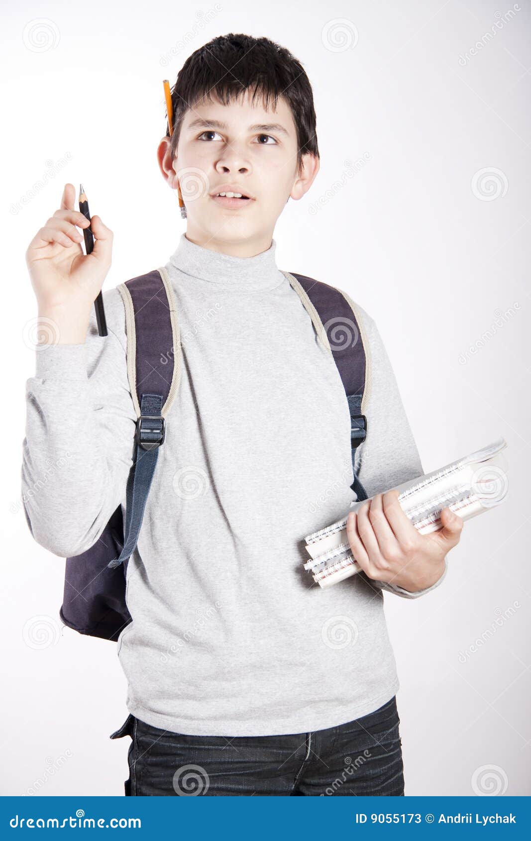 Pupil thinking stock image. Image of read, student, head - 9055173