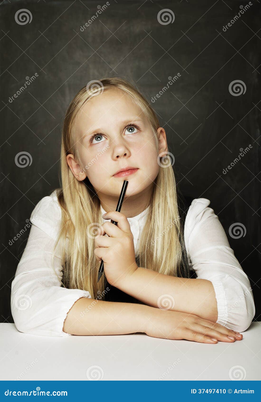 Pupil Thinking in Classroom, Education Stock Photo - Image of hand ...