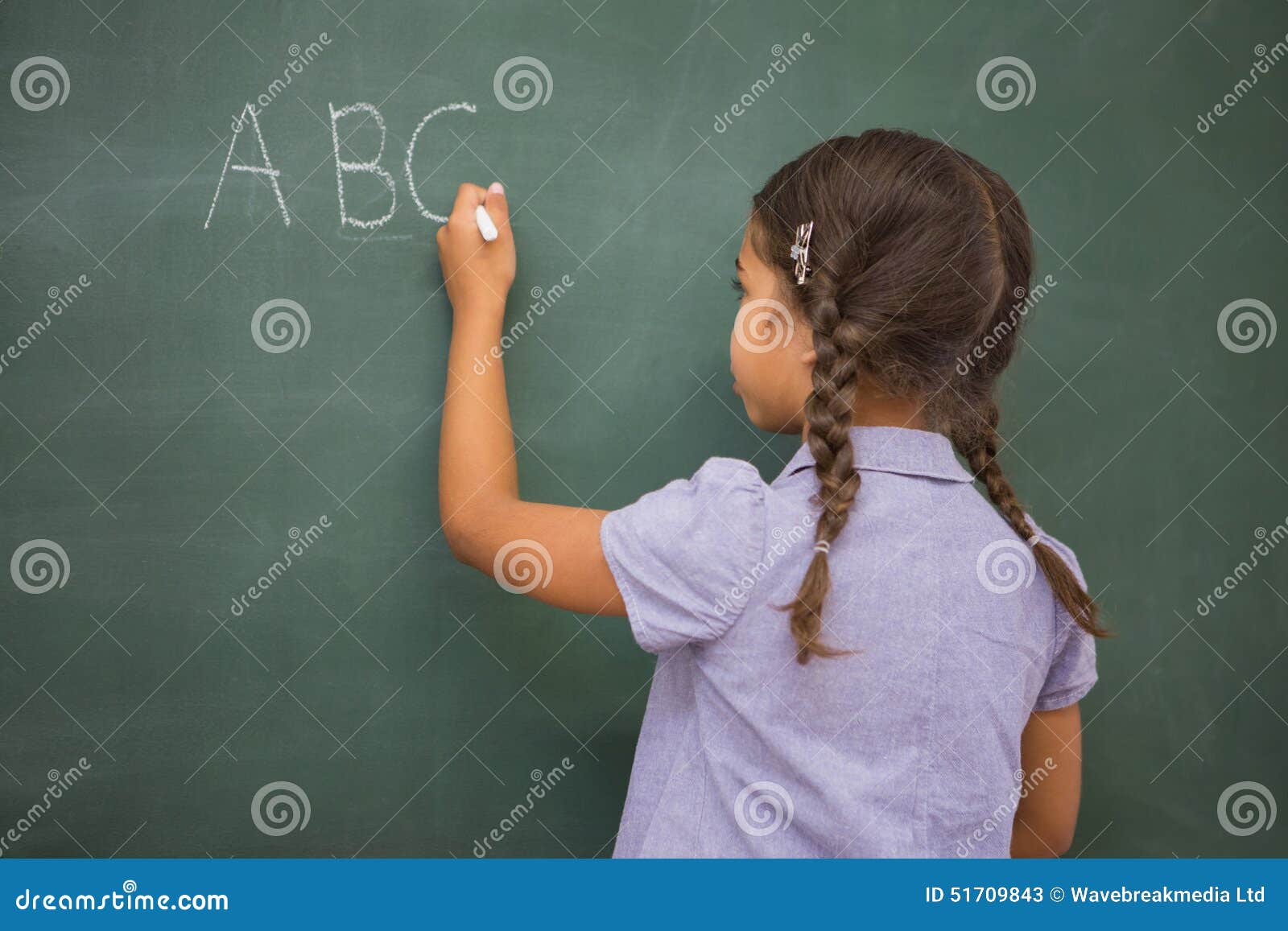 Pupil Writing Letters on a Blackboard Stock Image - Image of letters ...