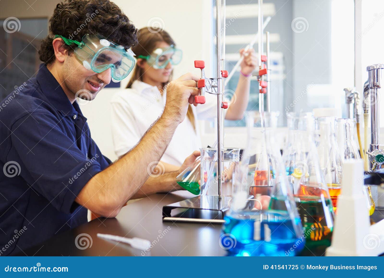 Pupils Carrying Out Experiment in Science Class Stock Image - Image of ...