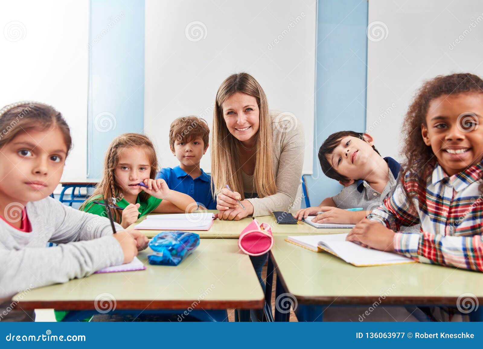 Pupils in a Class of a Primary School Stock Image - Image of kids ...