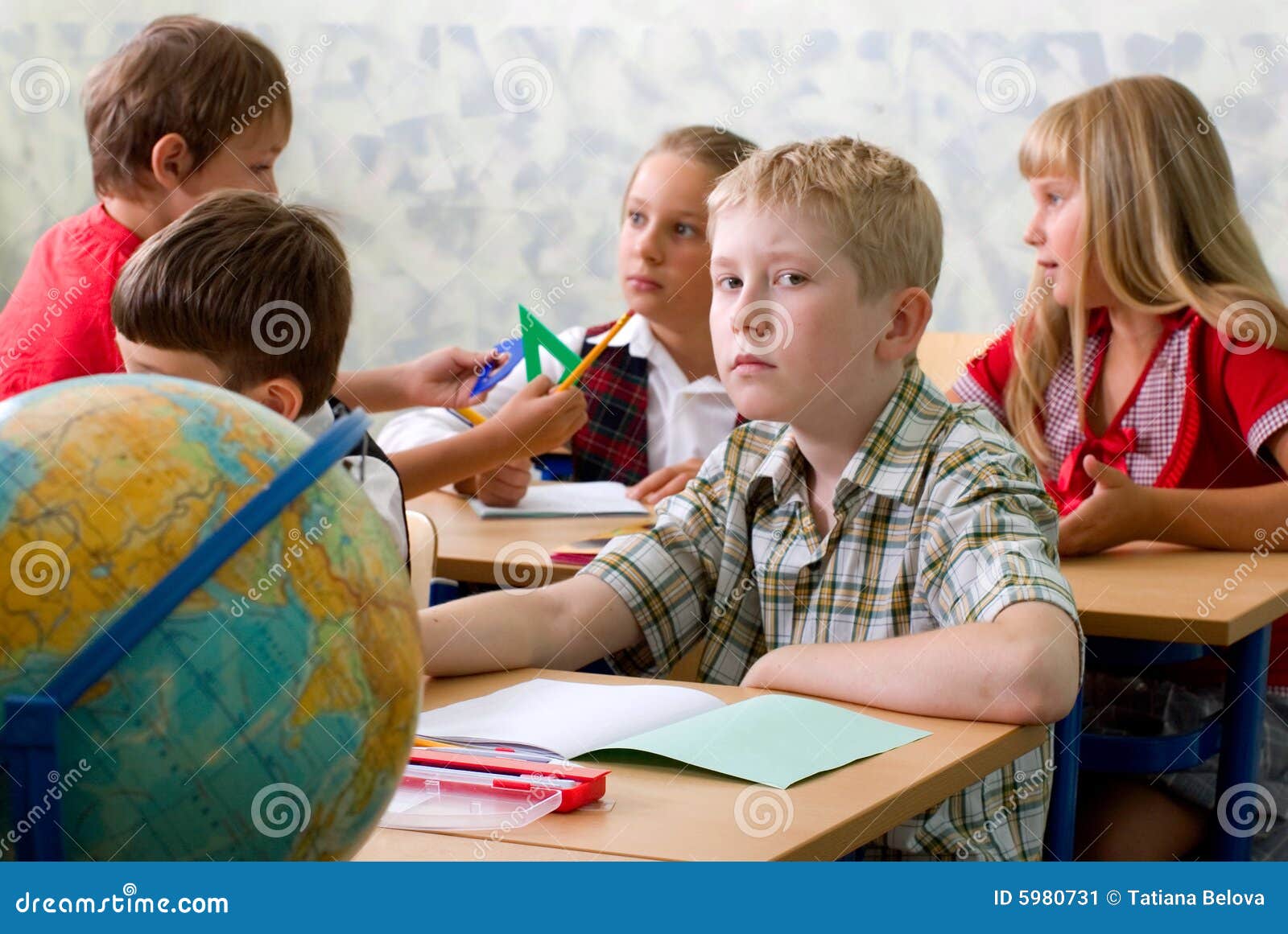 Pupils at classroom stock image. Image of cute, education - 5980731