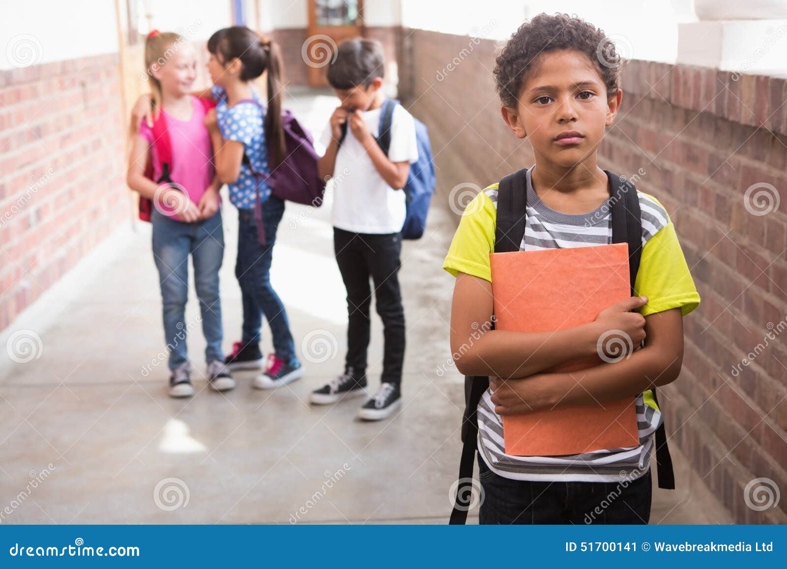 Pupils Friends Teasing a Pupil Alone Stock Image - Image of friendly ...