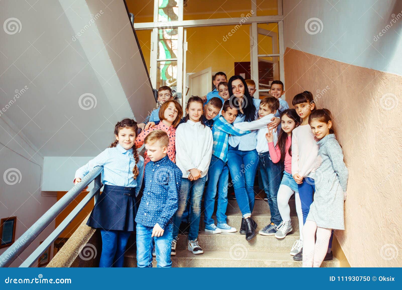 Pupils going on break stock photo. Image of knowledge - 111930750