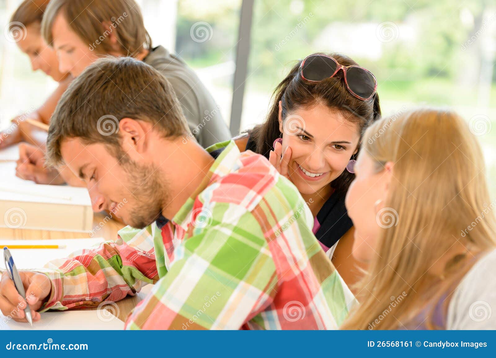Pupils Gossiping Behind Colleague S Back in School Stock Image - Image ...