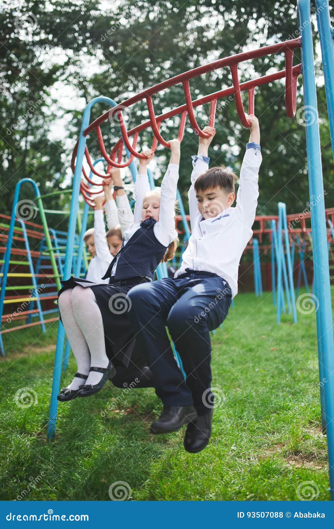 Pupils Playing on the Break Outdoors Stock Photo - Image of elementary ...