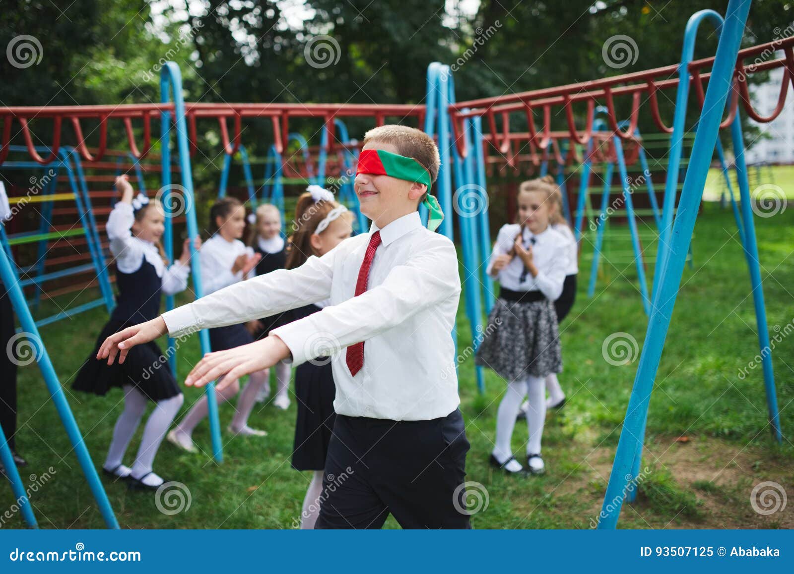 Pupils Playing on the Break Outdoors Stock Image - Image of family ...