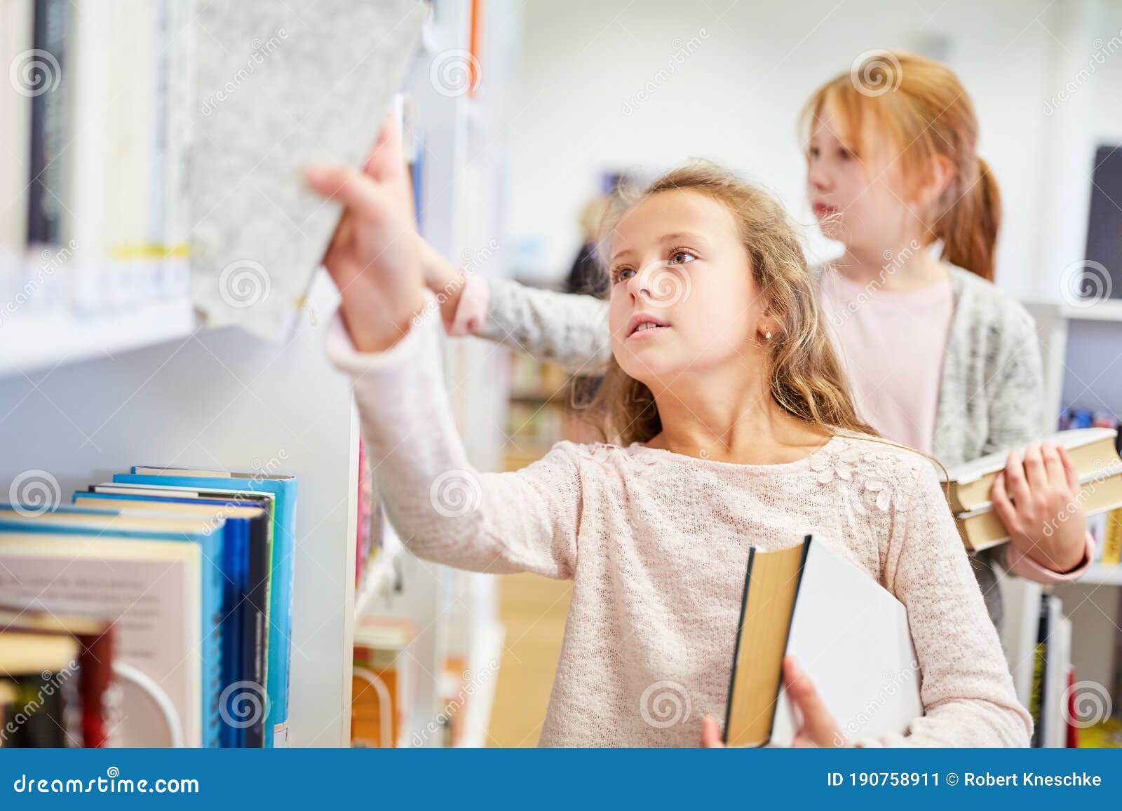 Pupils Researching in the Library Stock Image - Image of read, library ...