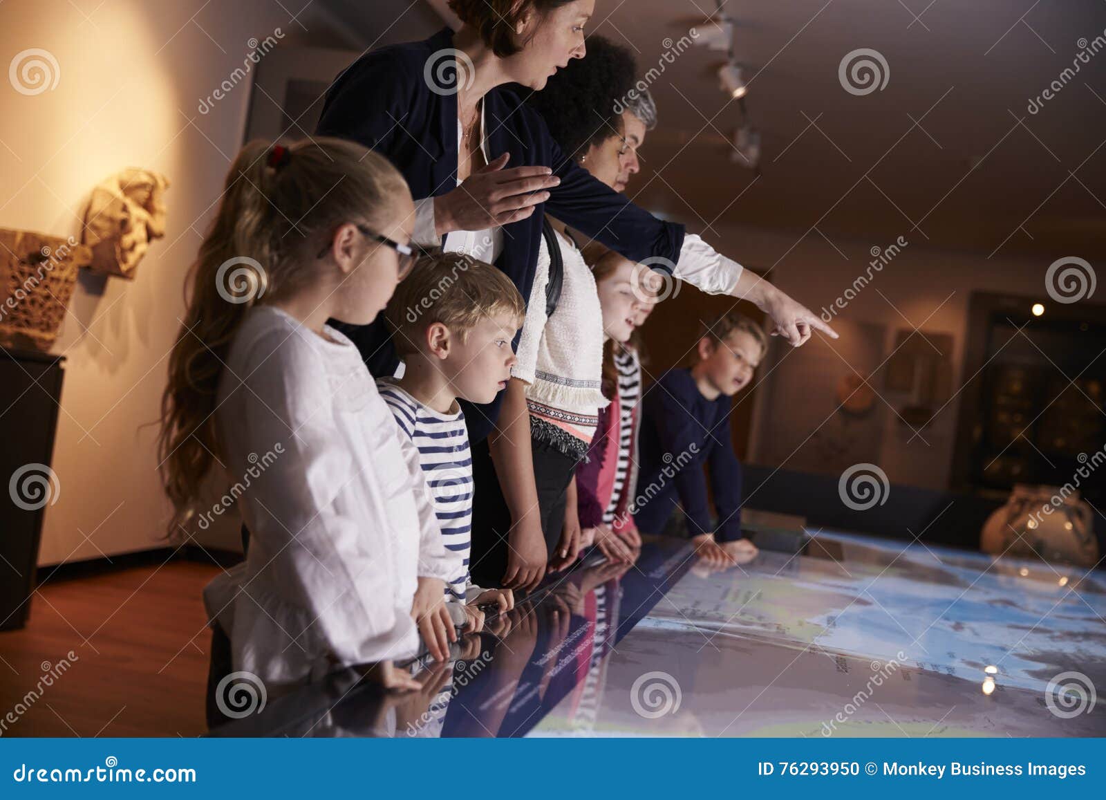 Pupils on School Field Trip To Museum Looking at Map Editorial Image ...