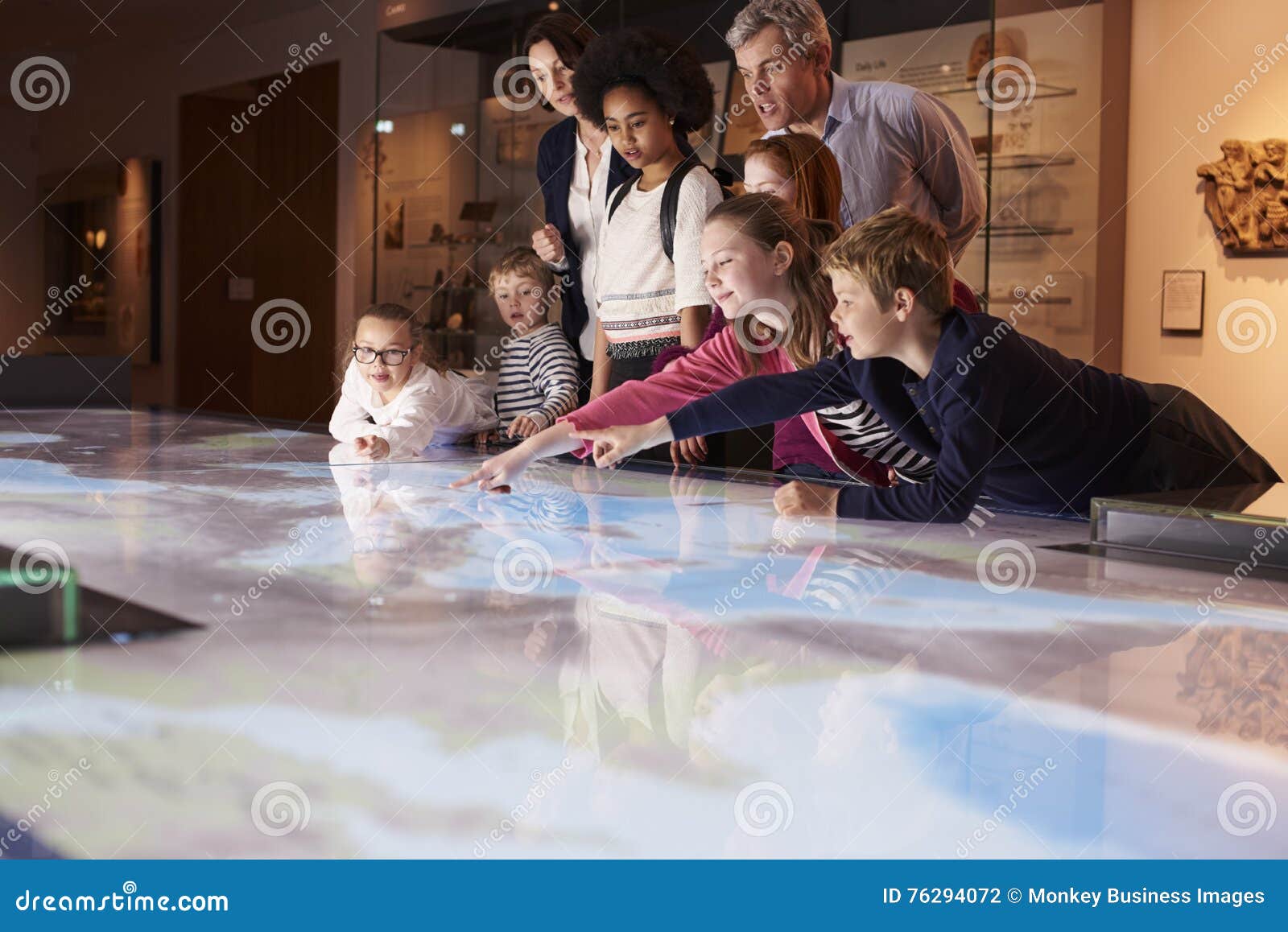 Pupils on School Field Trip To Museum Looking at Map Editorial ...