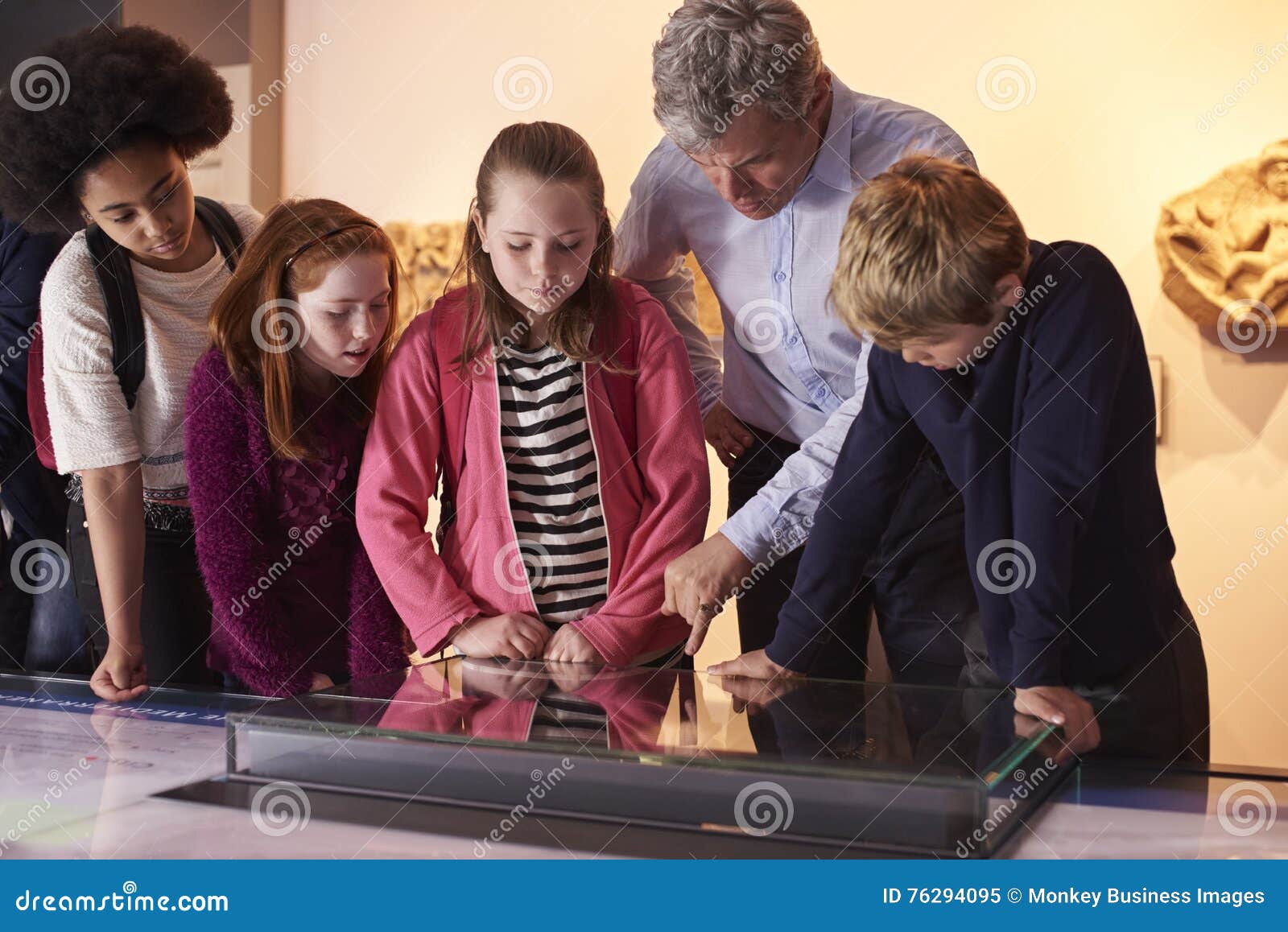 Pupils on School Field Trip To Museum Looking at Map Editorial Image ...