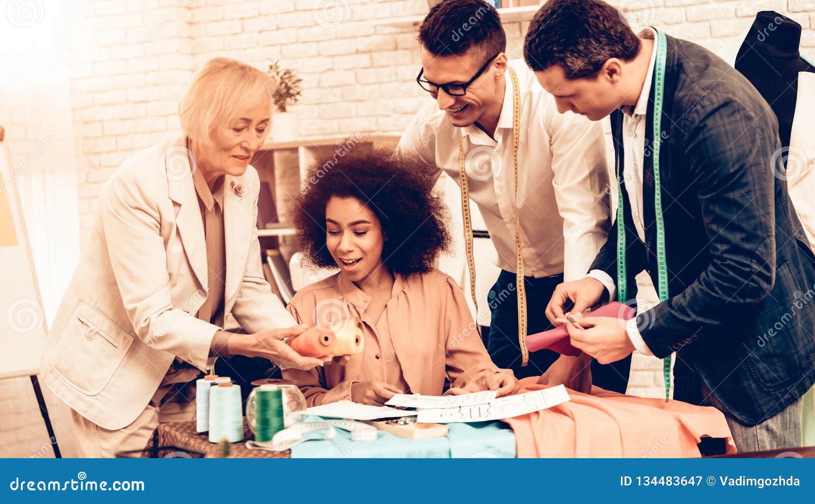 Pupils Studying a Sewing in Classroom Stock Image - Image of indoors ...
