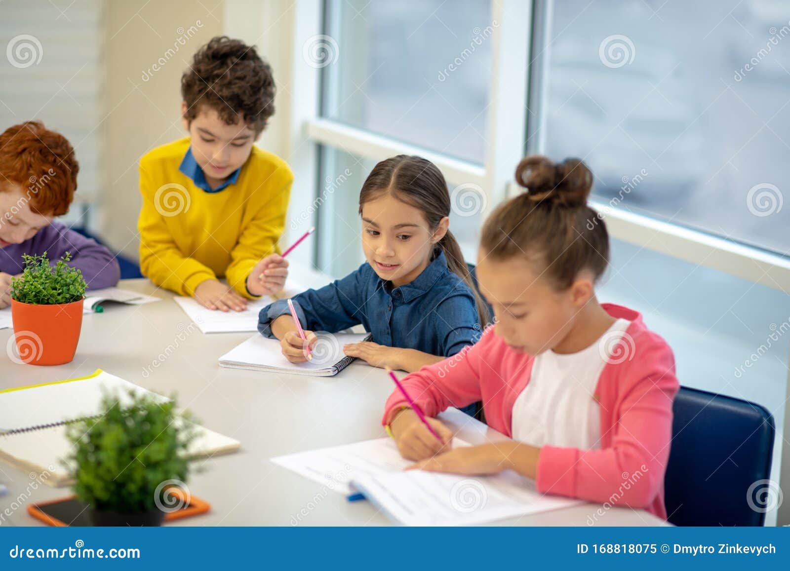 Pupils Working on Test Assignment during the Lesson Stock Image - Image ...