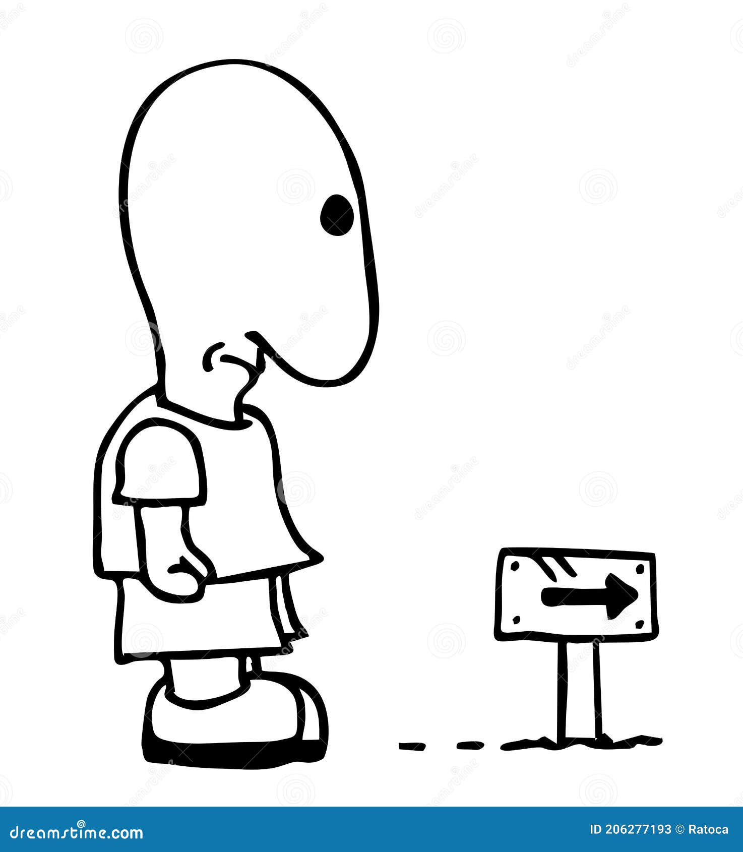 Puppet and arrow stock vector. Illustration of drawing - 206277193