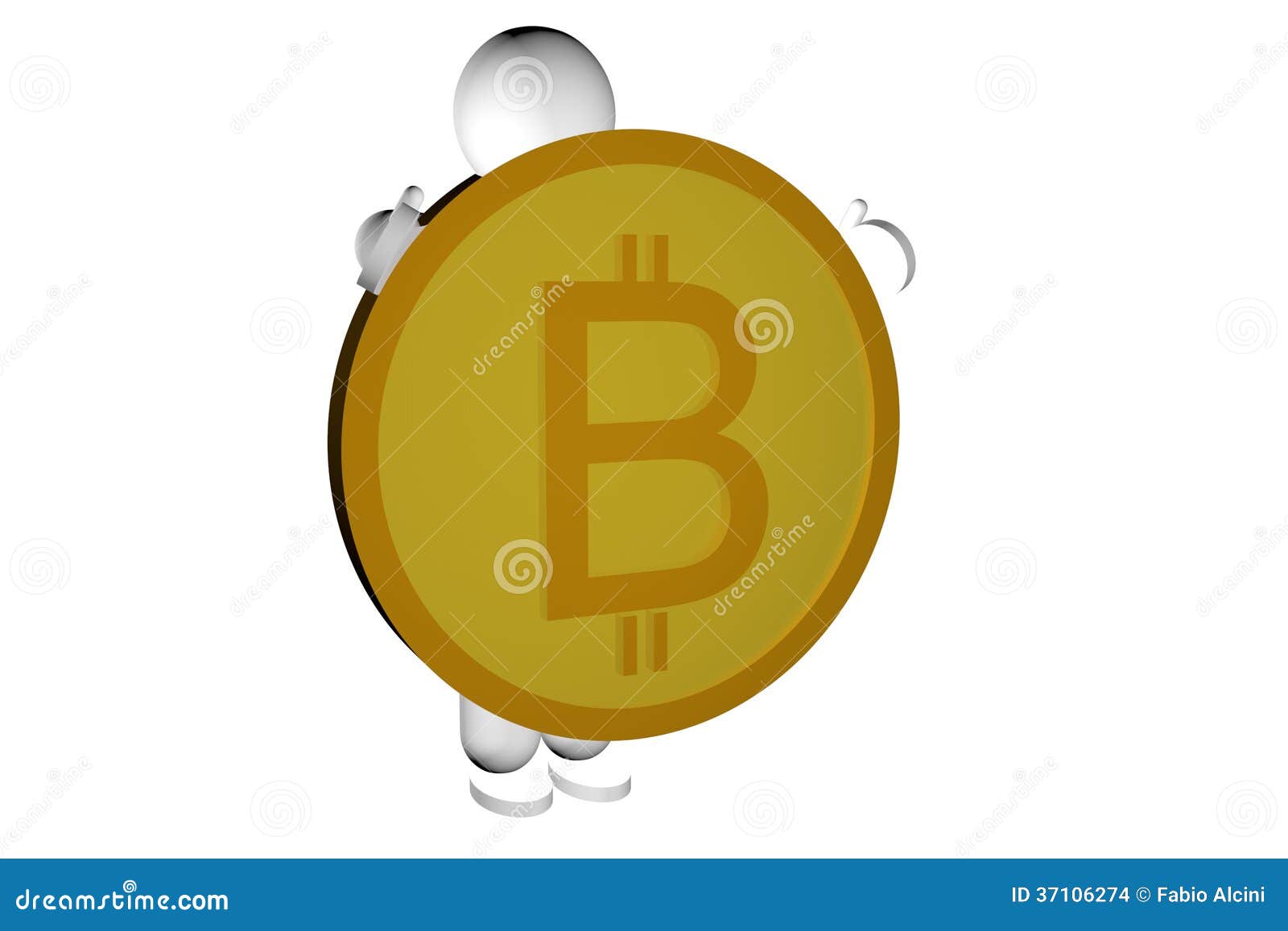 Puppet with bitcoin stock illustration. Illustration of currency - 37106274