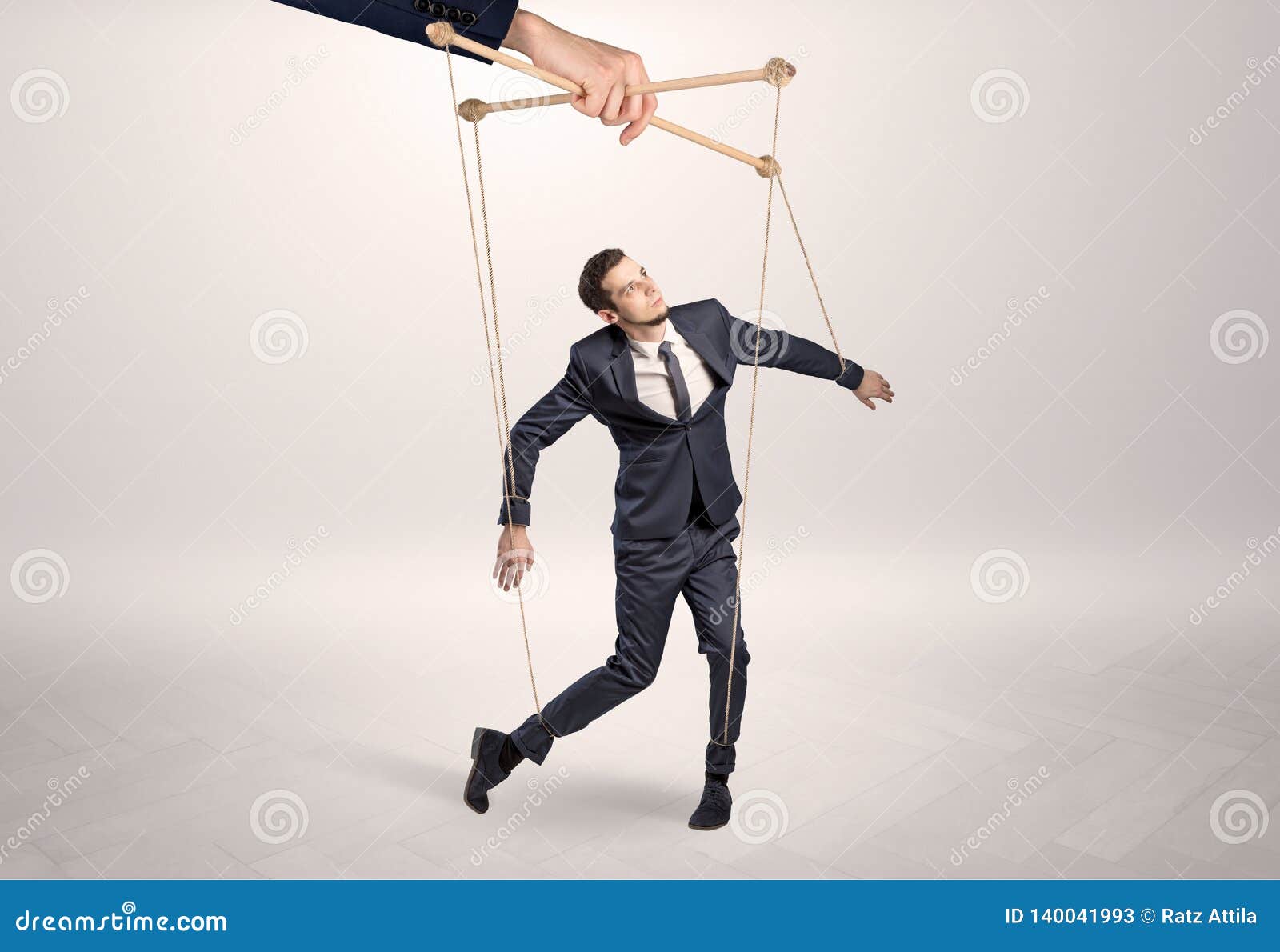 Puppet Businessman Leaded by a Huge Hand Stock Image - Image of ...