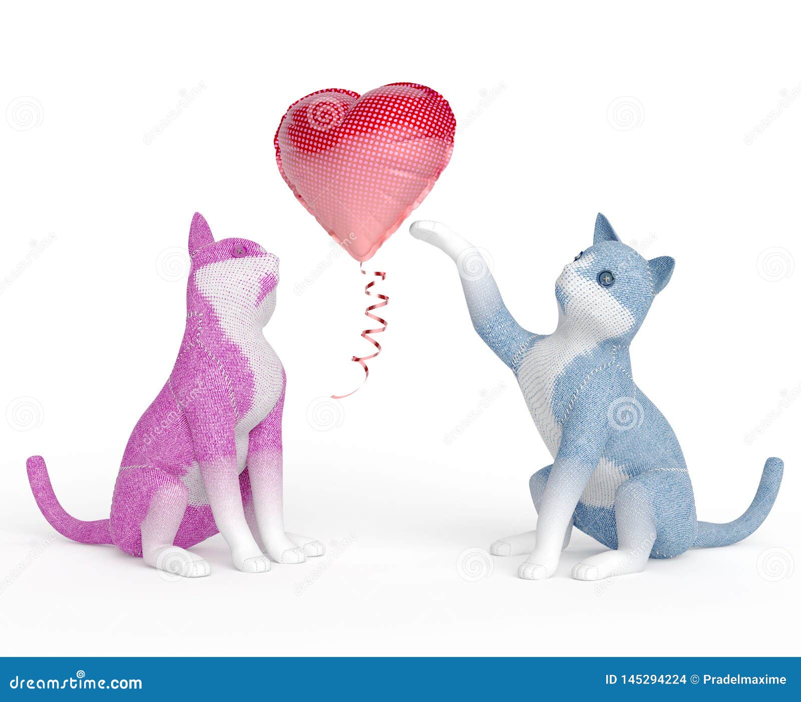 Puppet cats in love stock illustration. Illustration of symbol - 145294224