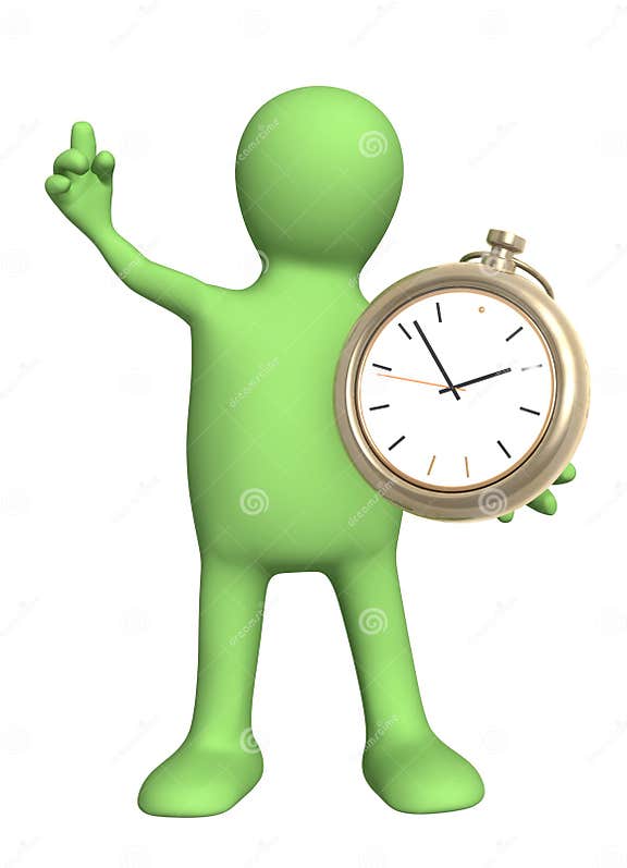 Puppet with clock stock illustration. Illustration of clock - 18457895
