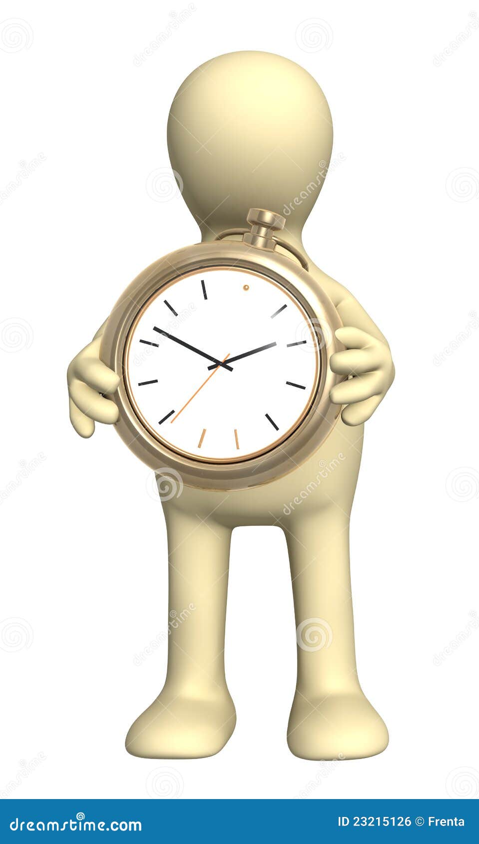 Puppet with clock stock illustration. Illustration of counting - 23215126