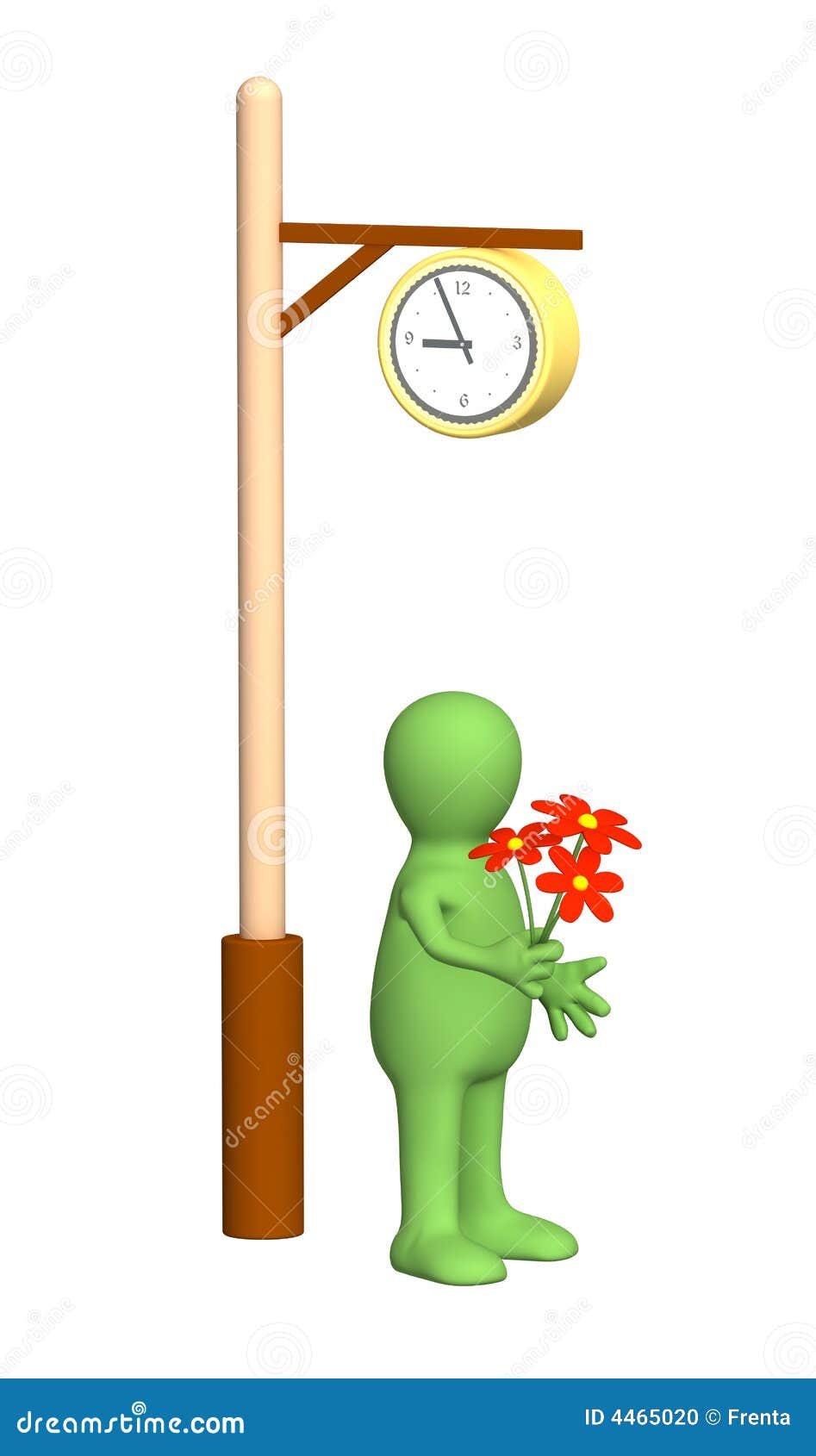 Puppet, Come with a Bouquet on Appointment Stock Illustration ...