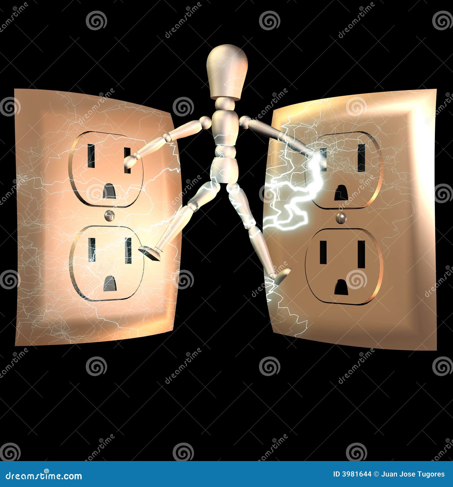 Puppet electrocuted stock illustration. Illustration of sockets - 3981644
