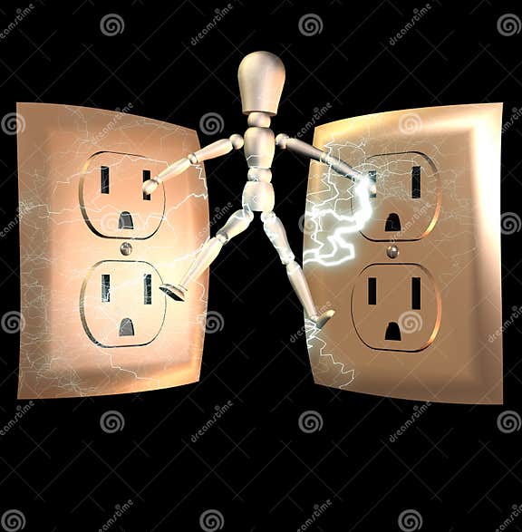 Puppet electrocuted stock illustration. Illustration of sockets - 3981644