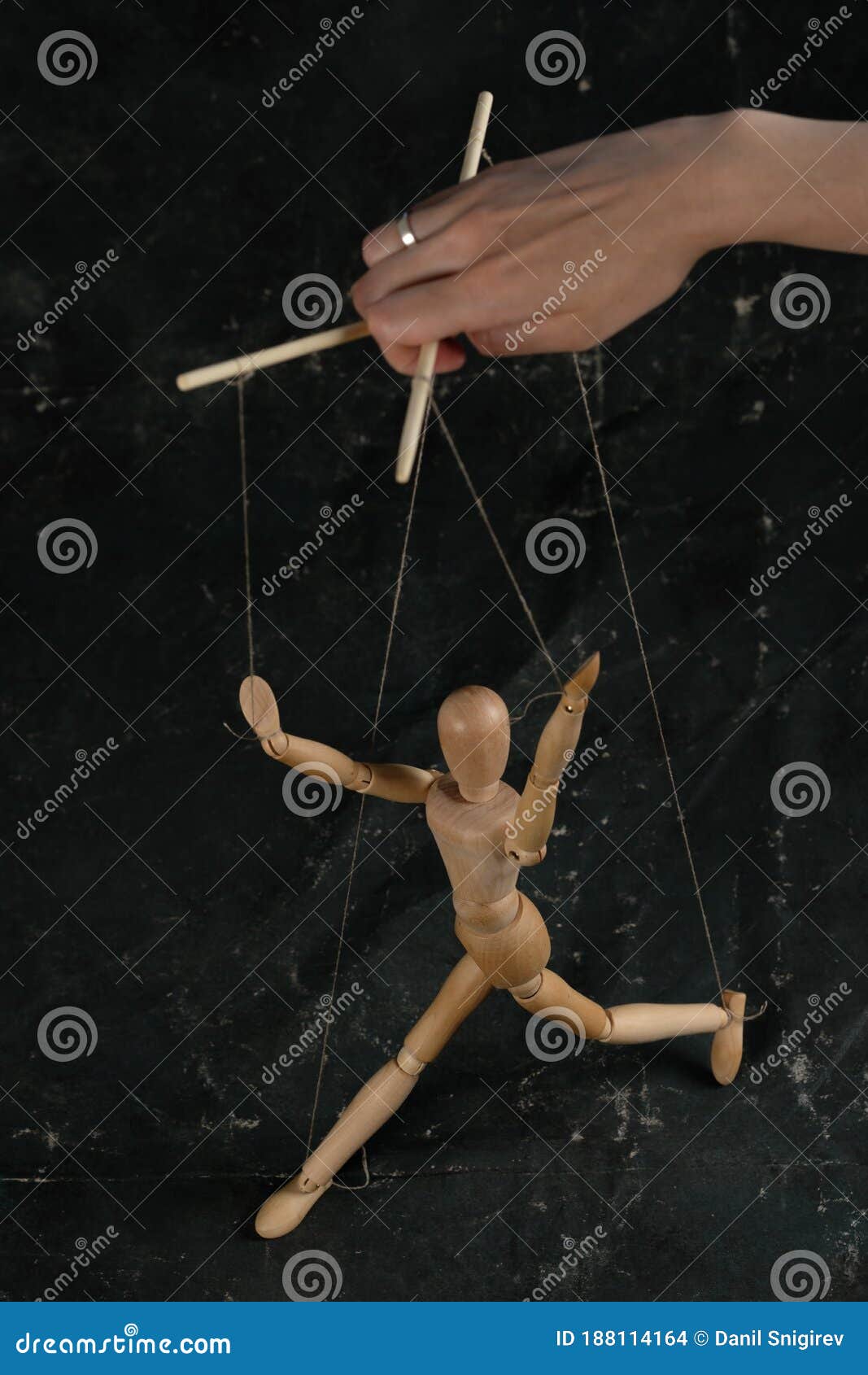 Puppet in the Hands of Puppeteer Walks on , Background. the Concept of ...