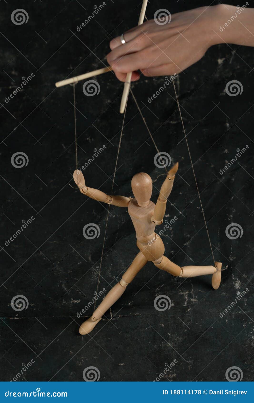 Puppet in the Hands of Puppeteer Walks on , Background. the Concept of ...