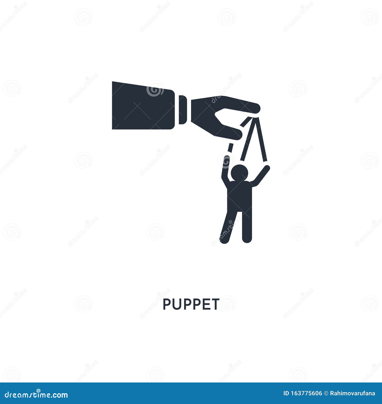 Puppet Icon. Simple Element Illustration. Isolated Trendy Filled Puppet ...
