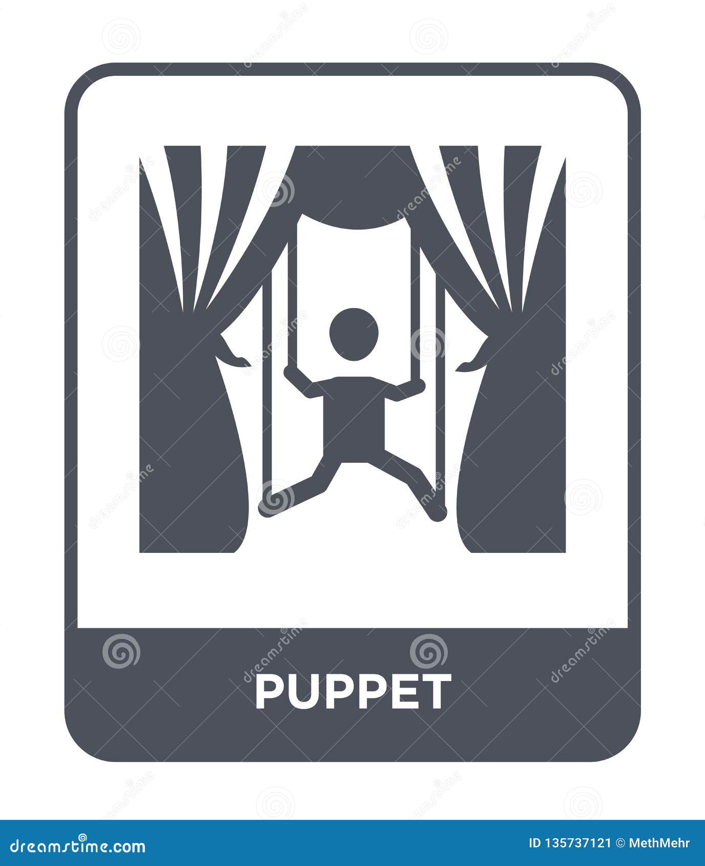 Puppet Icon in Trendy Design Style. Puppet Icon Isolated on White ...
