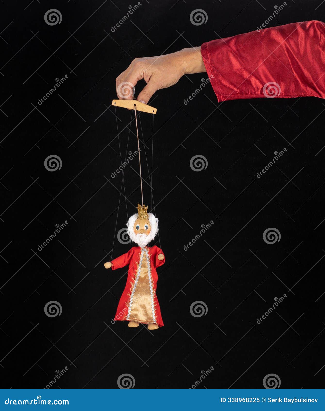 Puppet king on stringst stock image. Image of wooden - 338968225