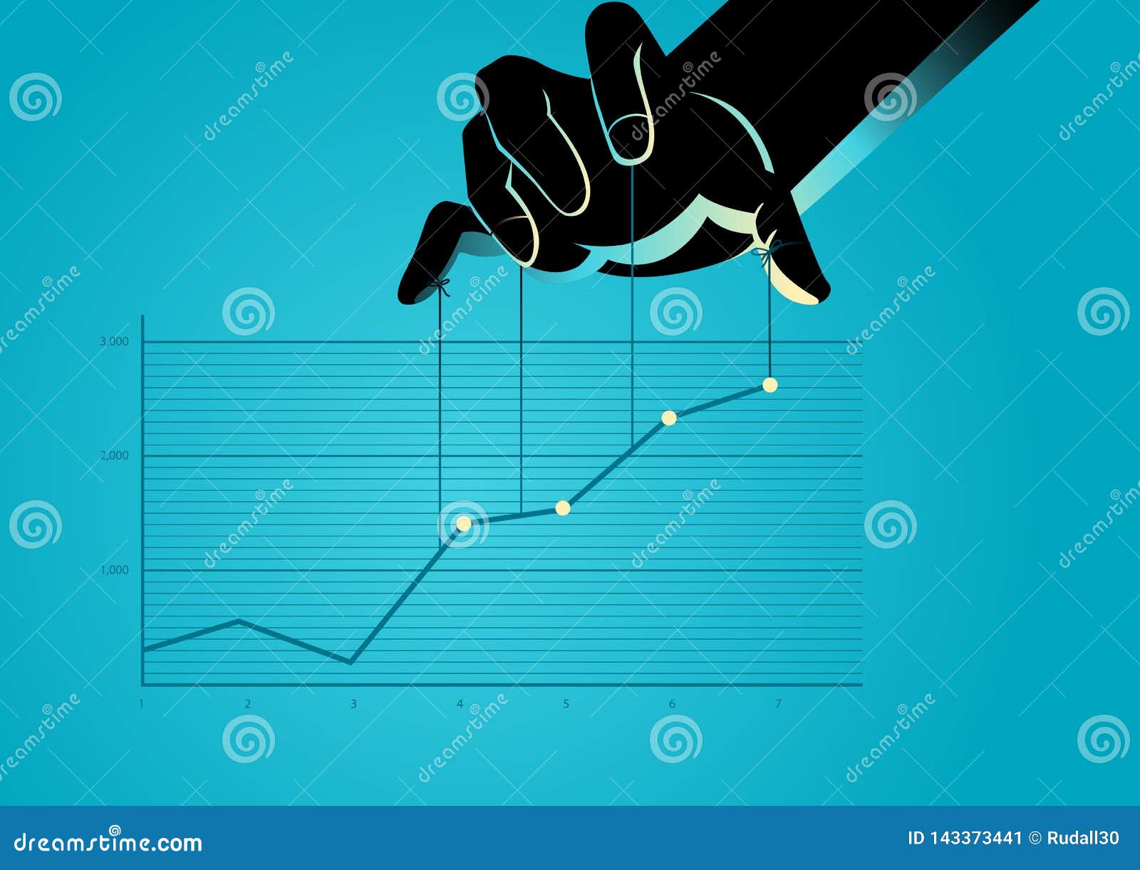 Puppet Master Controlling Graphic Chart Stock Vector - Illustration of ...