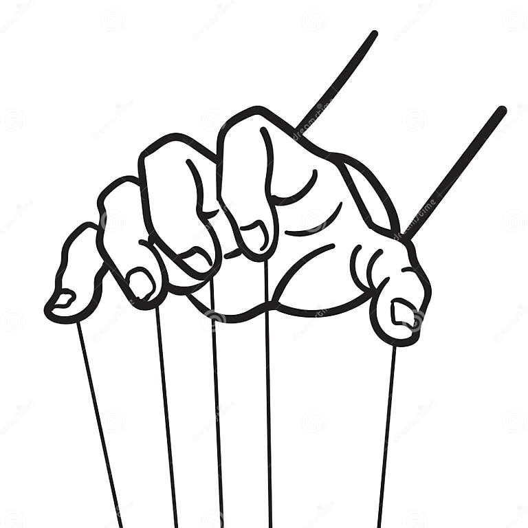 Puppet master hand sketch stock vector. Illustration of manipulate ...