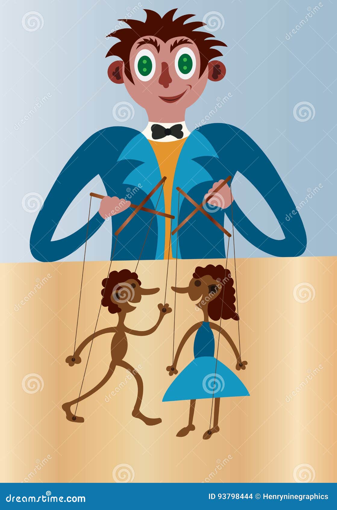 The puppet master stock vector. Illustration of puppetry - 93798444