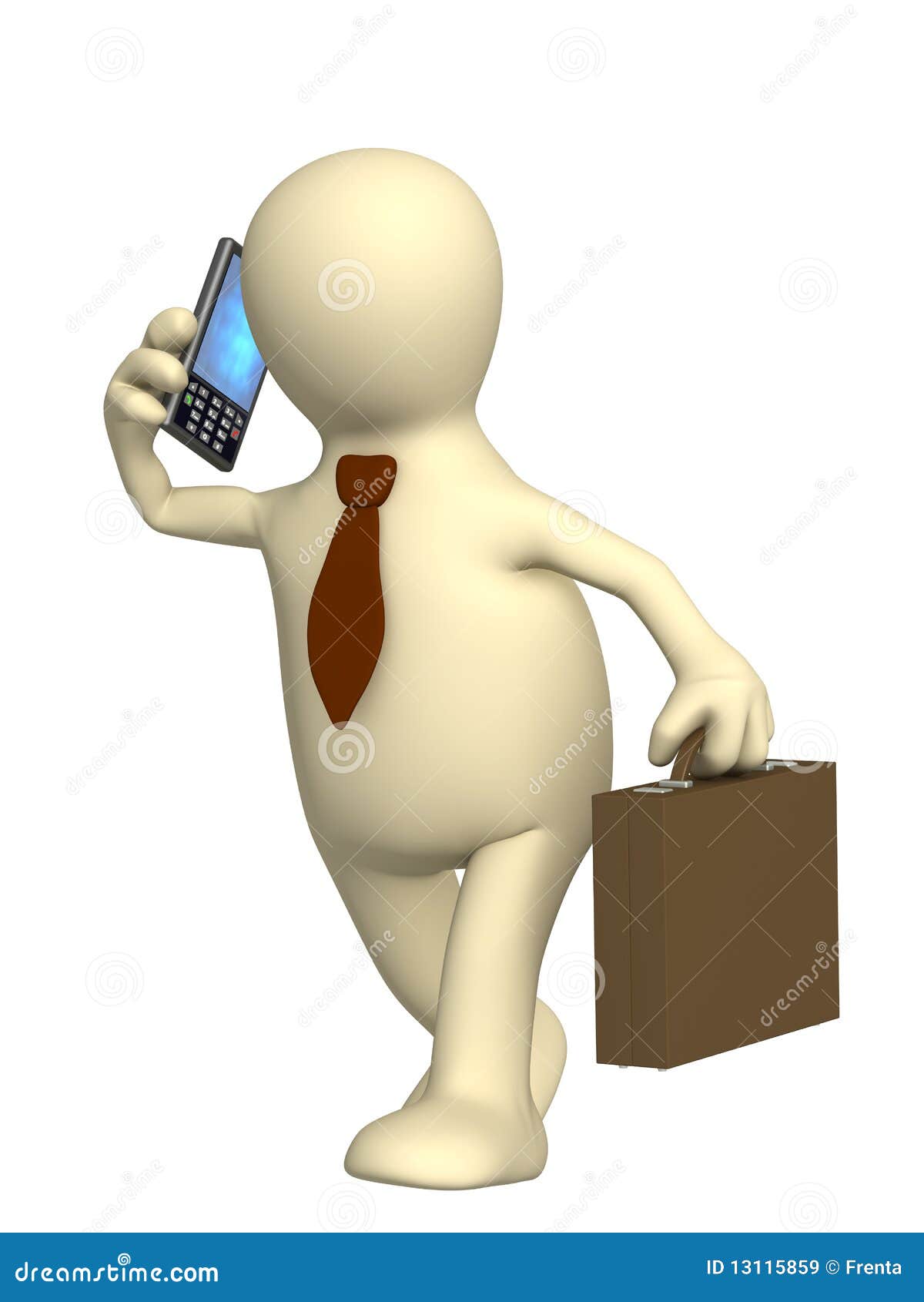 Puppet with mobile stock illustration. Illustration of listening - 13115859