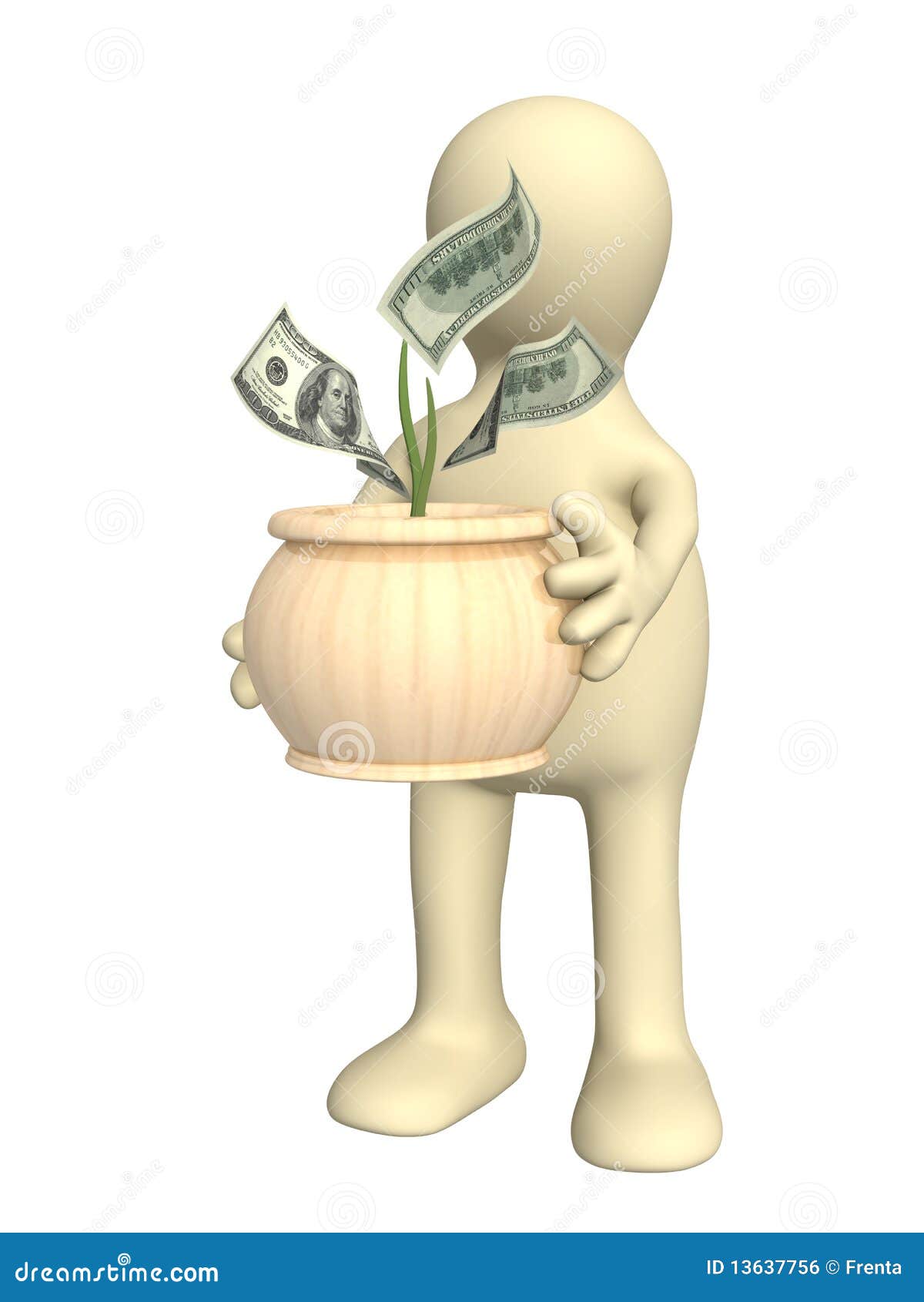 Puppet with monetary tree stock illustration. Illustration of coin ...