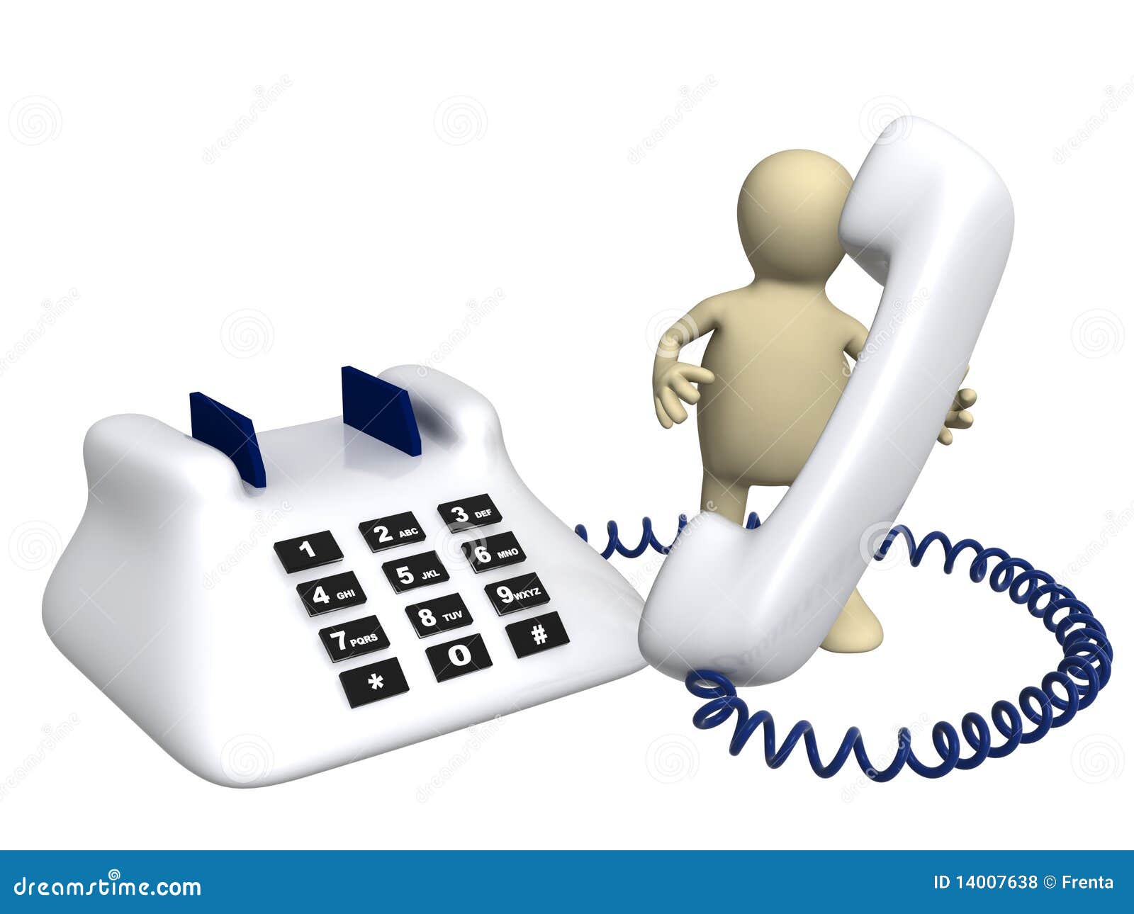 Puppet with phone stock illustration. Illustration of connection - 14007638