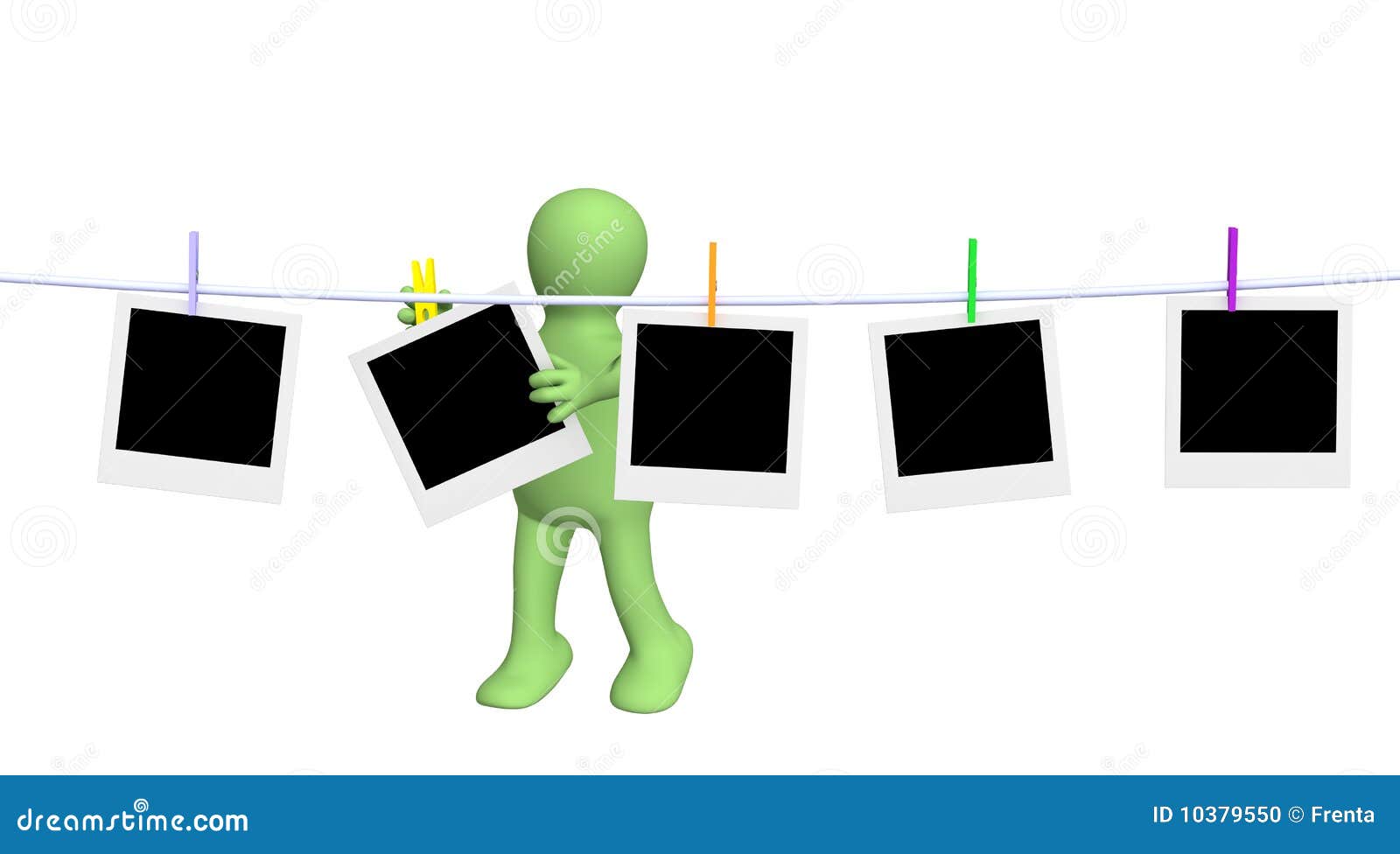 Puppet with photos stock illustration. Illustration of five - 10379550