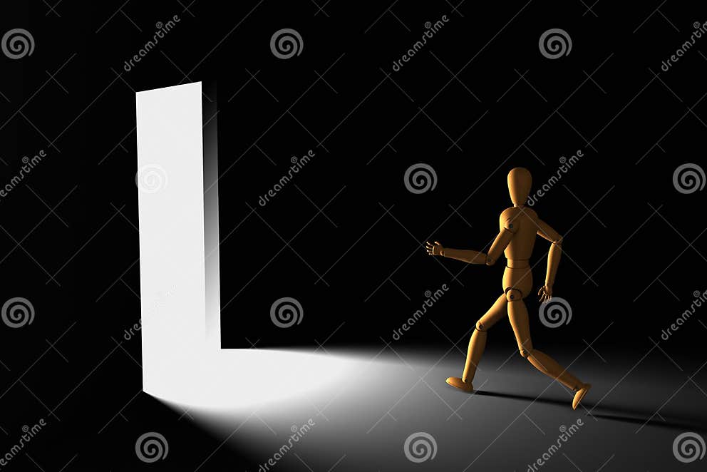 Puppet running to bright stock illustration. Illustration of brilliant ...