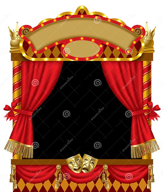 Puppet show booth stock vector. Illustration of performance - 25632790