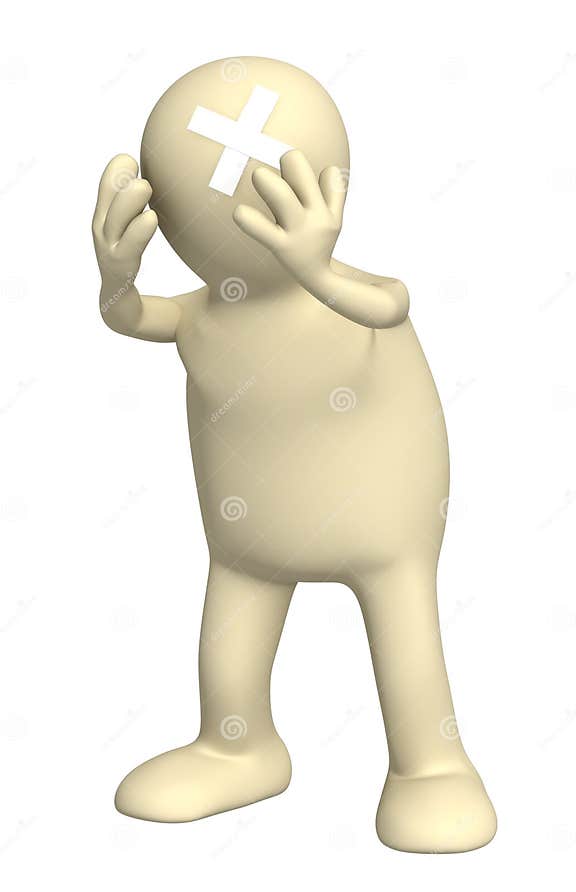 Puppet with a sick head stock illustration. Illustration of depression ...