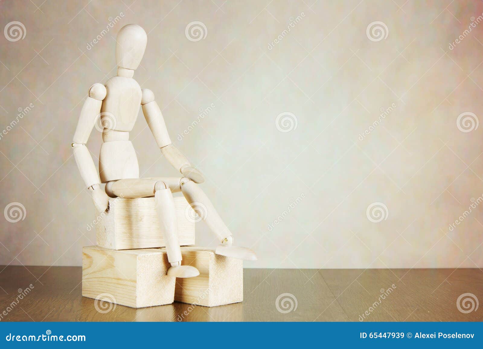 Puppet Sitting on the Wooden Blocks Stock Image - Image of puppet ...