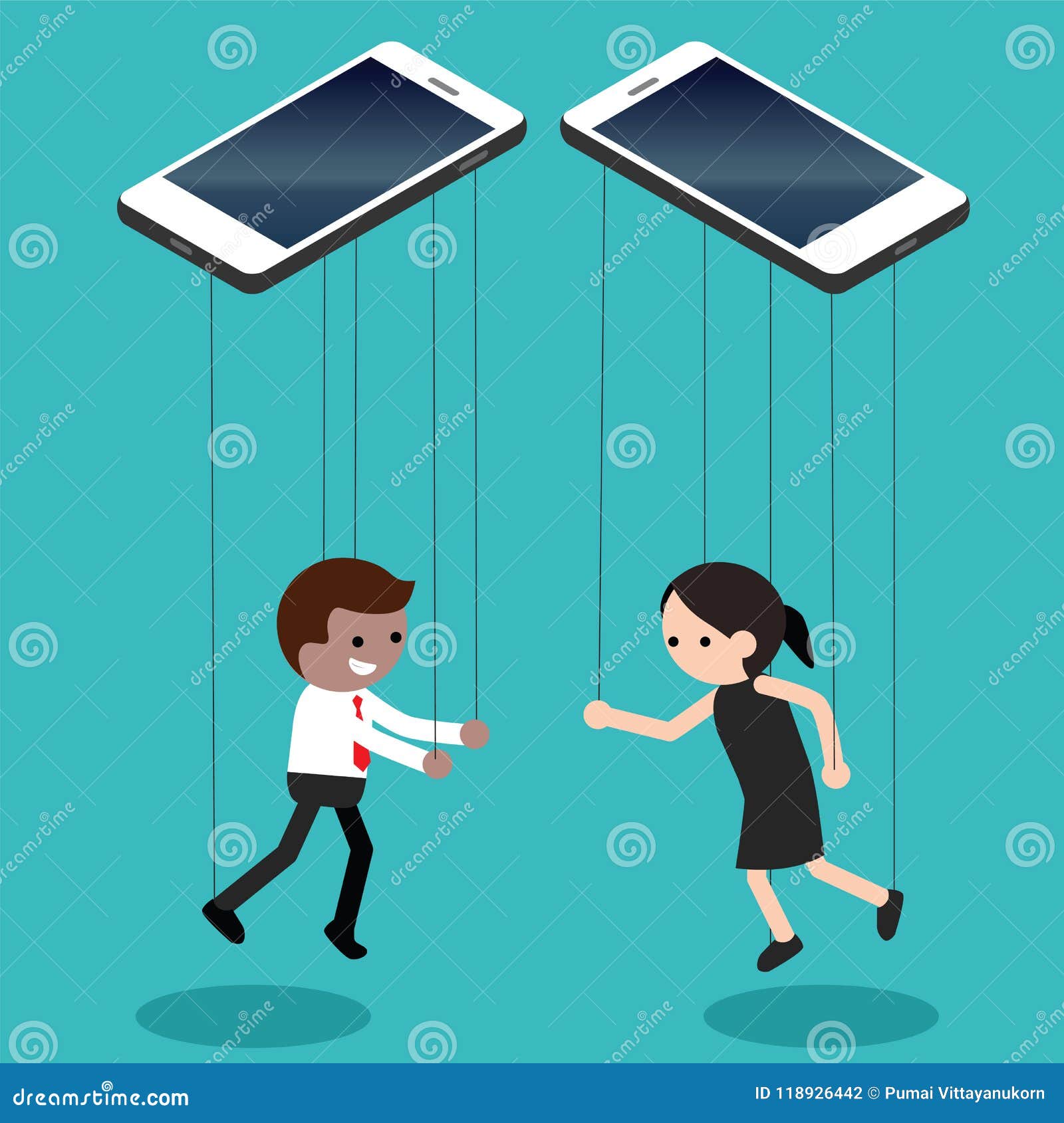 Puppet of Smartphone stock vector. Illustration of communication ...