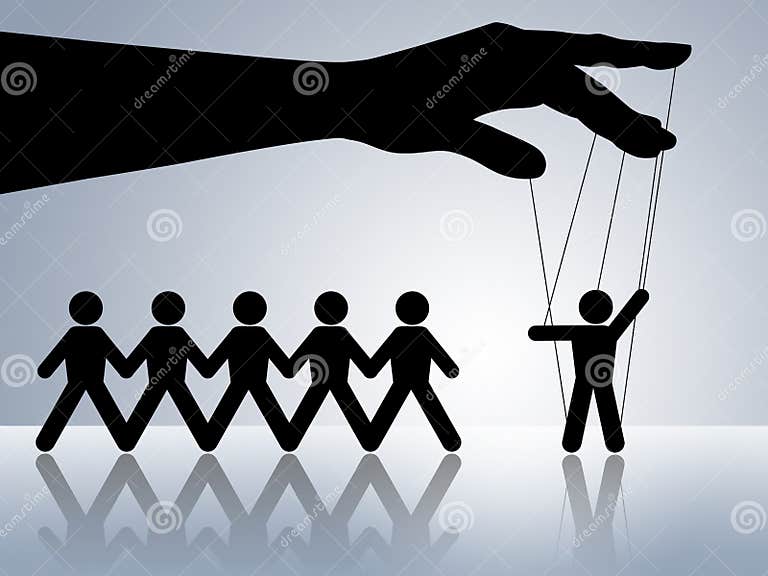 Puppet on String Manipulation Under Control Stock Illustration ...