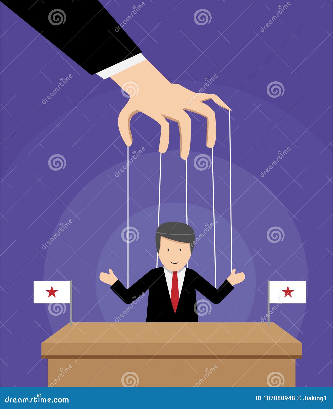 Puppeted President on Table with Flag in Vector Stock Vector ...