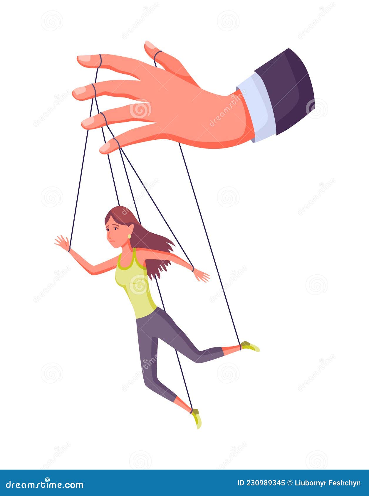 Puppeteer Hand Controlling People Attached To Strings Vector ... Puppeteer Hand Controlling People Attached To Strings Vector ...