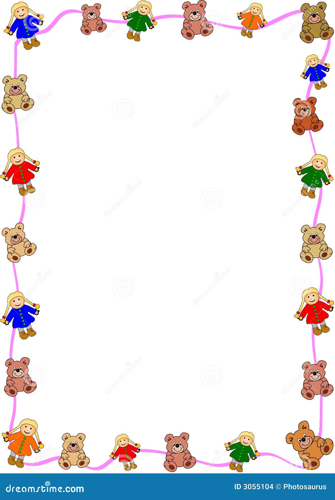 Puppets And Bears Border Vector Illustration | CartoonDealer.com #5027966